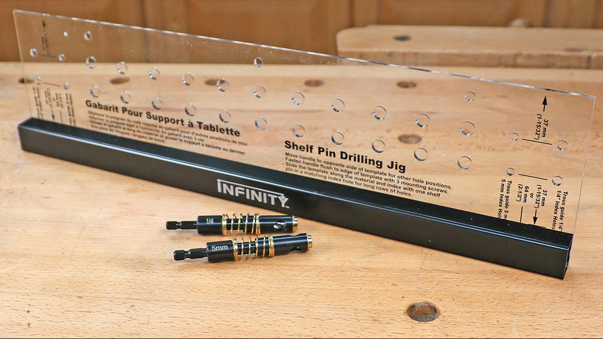 Infinity Tools Shelf Pin Jig – The Fastest Way to Drill Perfect Shelf ...