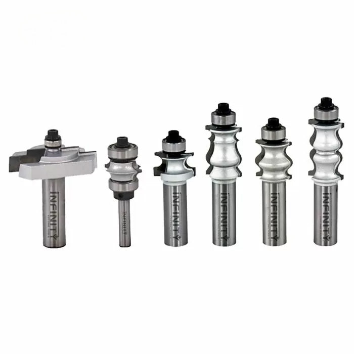 Infinity Tools 1/2" shank 6-Pc. Master Frame Making Router Bit Set ...