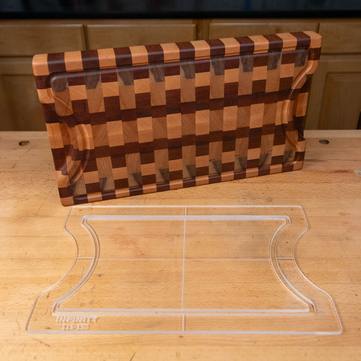 Butcher Block Cutting Board Template with Plate Cutout – Infinity ...