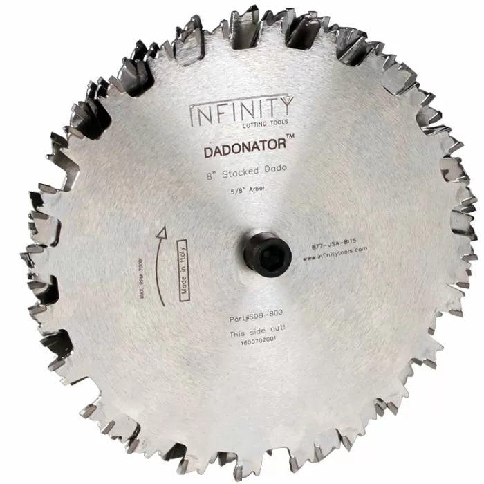 Infinity Tools Dadonator 8" Dado Saw Blade Set - Precision Flat Bottom ...